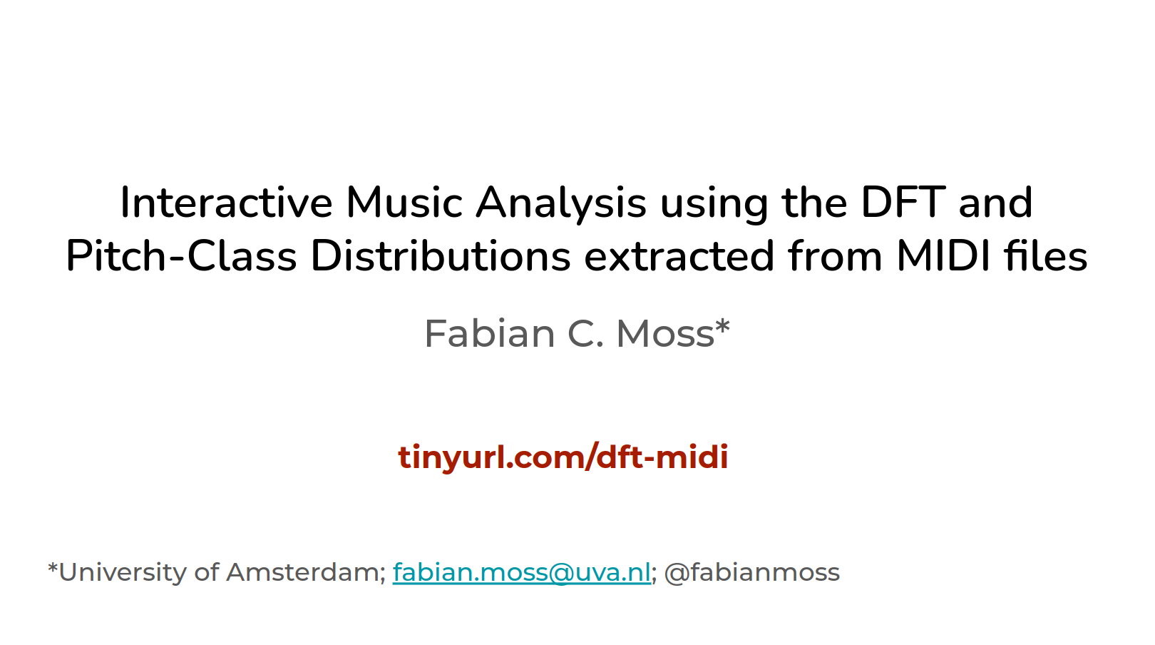 Interactive Music Analysis using the DFT and Pitch-Class Distributions ...